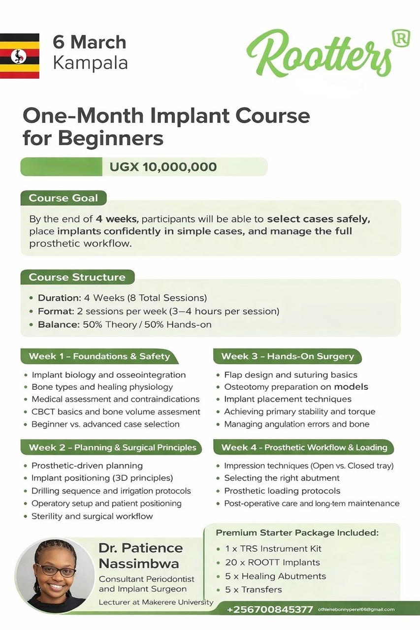 BUY 20 IMPLANTS & GET A BEGGINER COURSE IN UGANDA